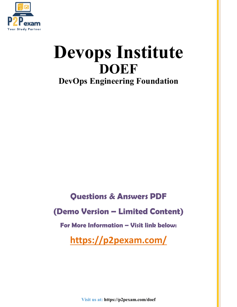 DevOps Engineering Foundation Questions & Answers PDF
