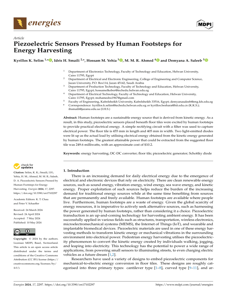 Piezoelectric Energy Harvesting from Human Footsteps