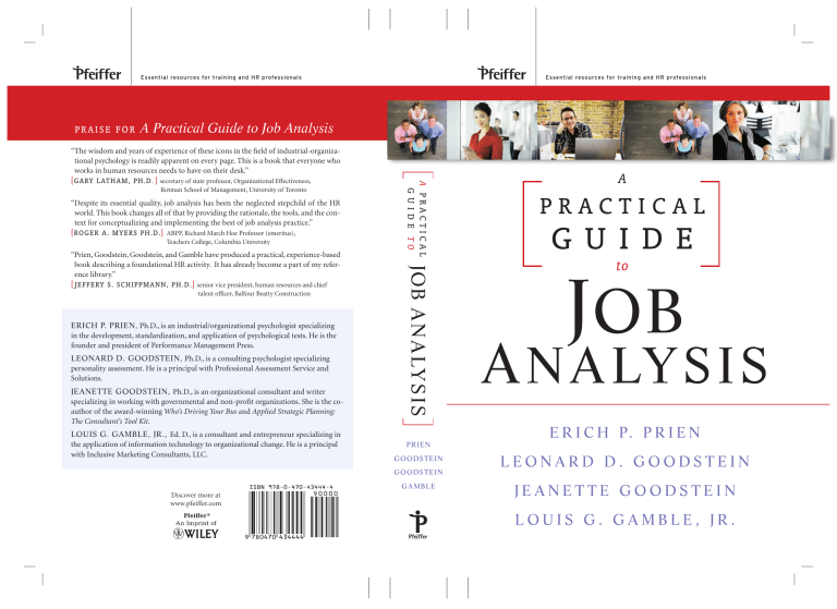Job Analysis: A Practical Guide for HR Professionals