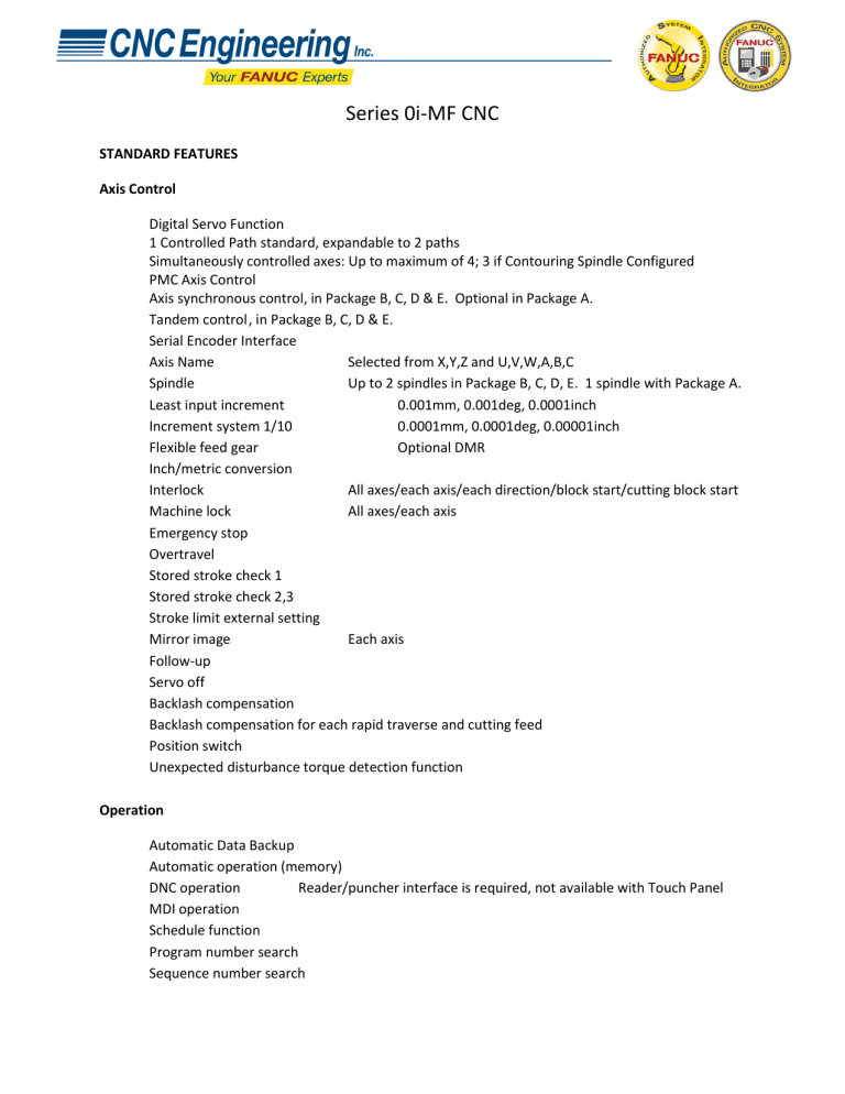 Fanuc 0i-MF CNC System: Technical Specifications & Features