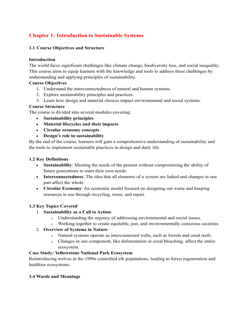 Sustainable Systems: Intro, Definitions & Key Topics