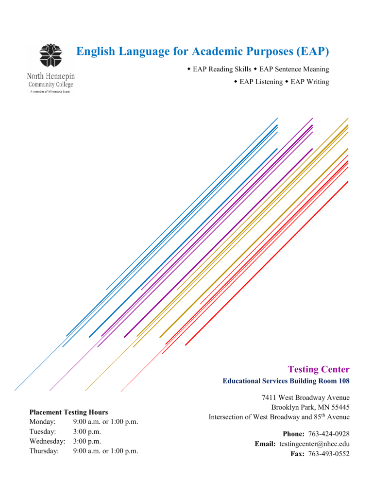 EAP Placement Test Study Guide - NHCC