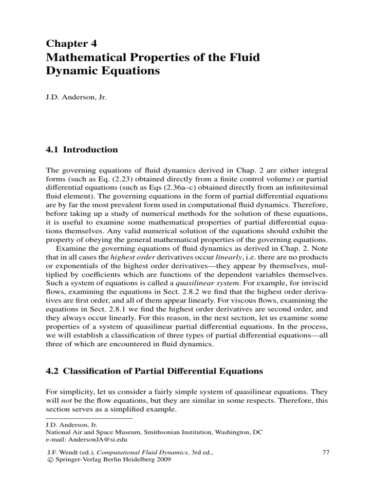 Fluid Dynamics Equations: Mathematical Properties & Classification