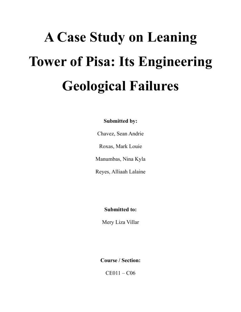 Leaning Tower of Pisa: Engineering Geological Failures