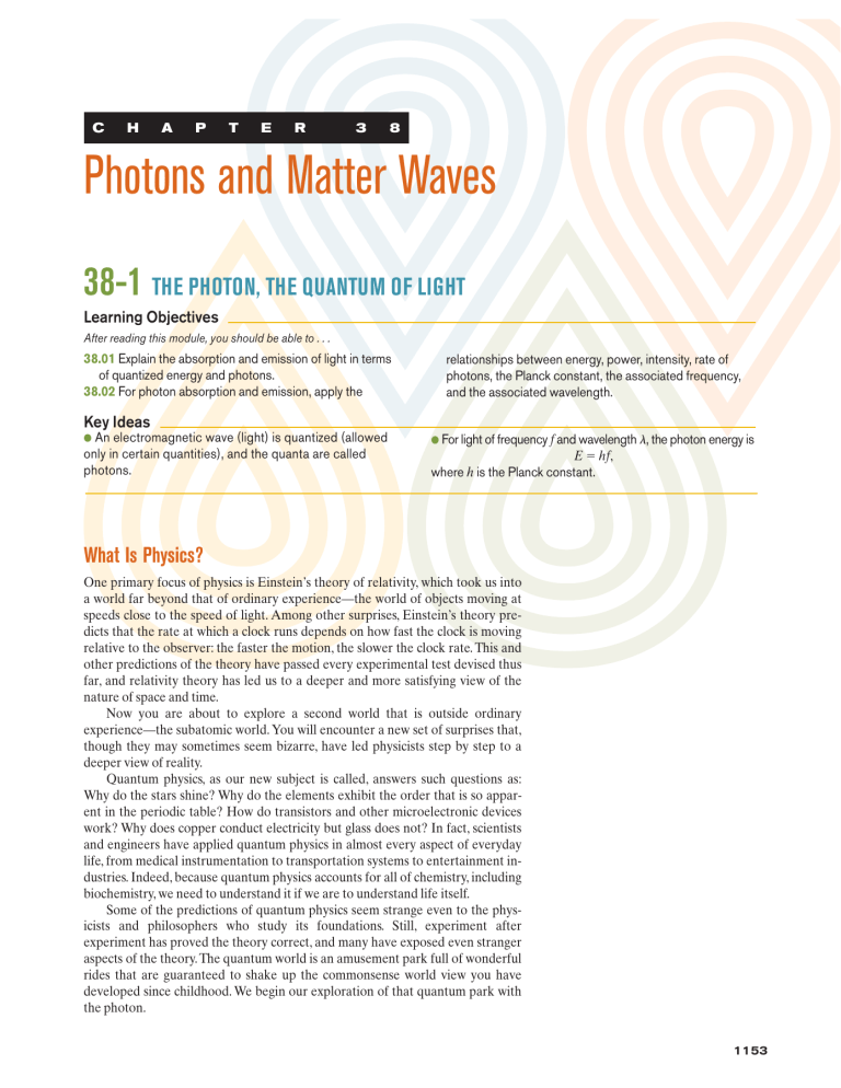 Photons and Matter Waves: Quantum Physics Introduction