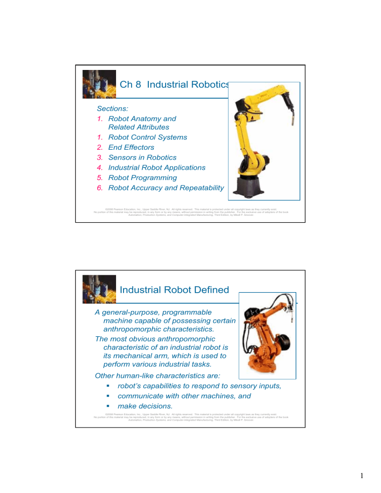 Industrial Robotics: Anatomy, Control, and Applications