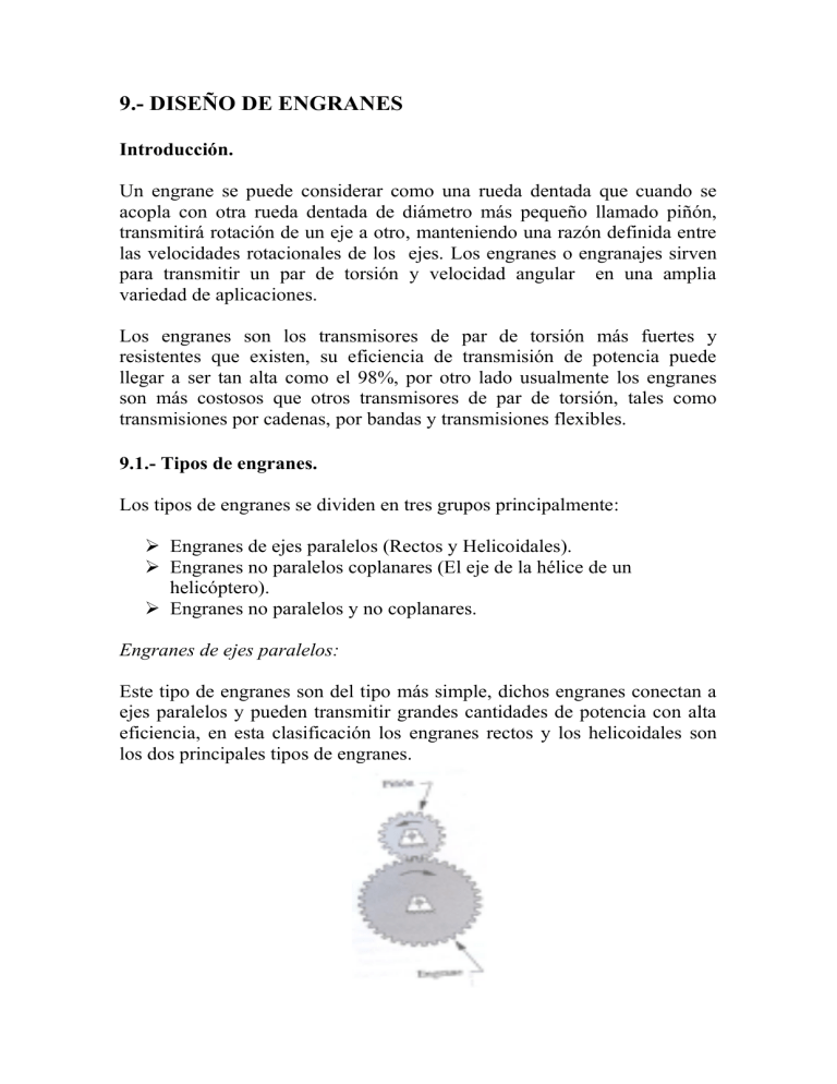 Diseño de engranajes: Tipos y geometría de engranajes rectos