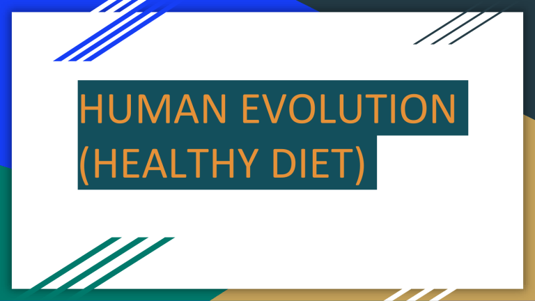 Human Evolution: Healthy Diet - Presentation