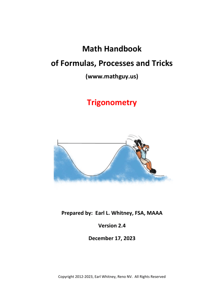 Trigonometry Handbook: Formulas, Identities, and Graphs
