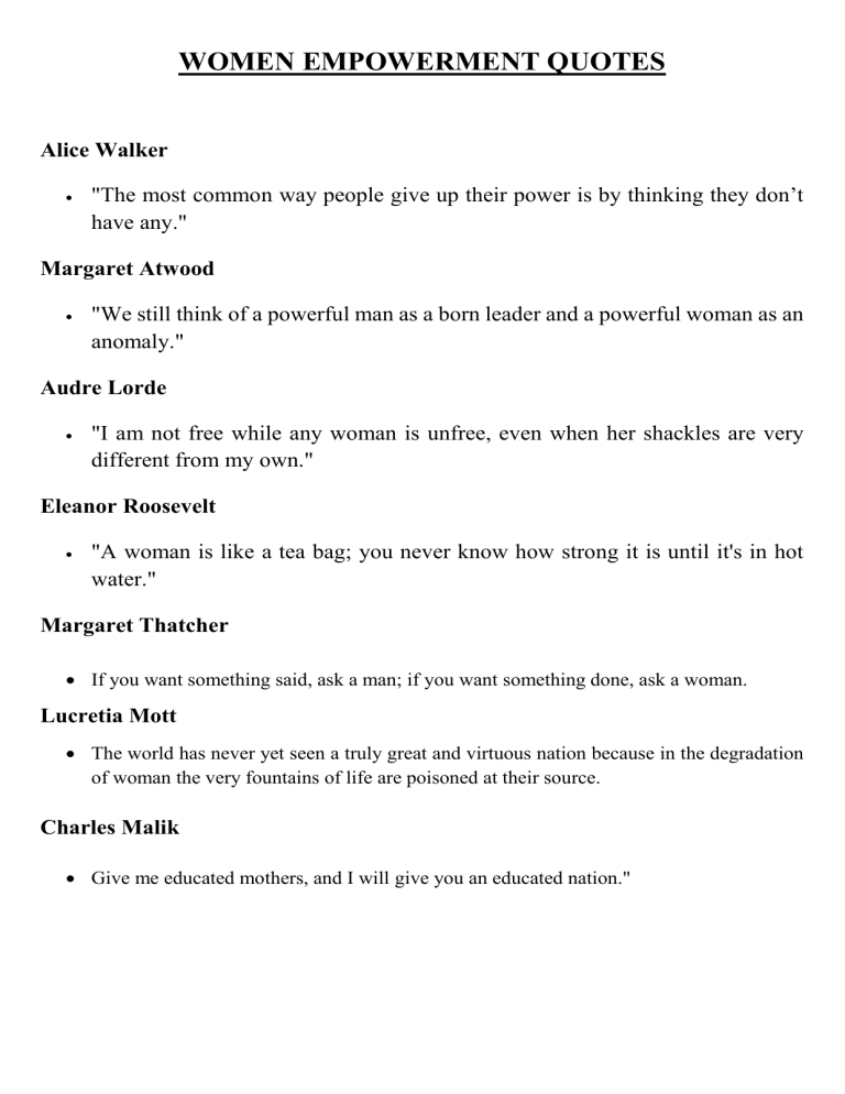 Women Empowerment & Social Media Quotes & Hook Sentences