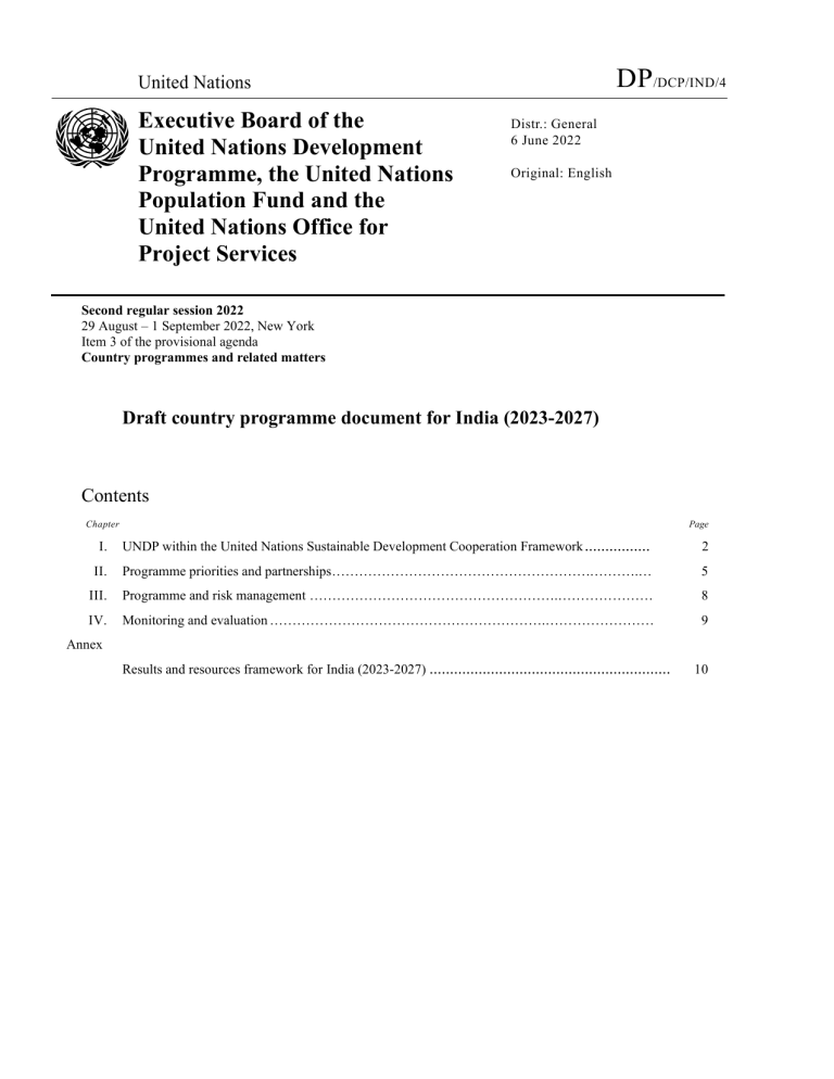 UNDP India Country Programme (2023-2027)