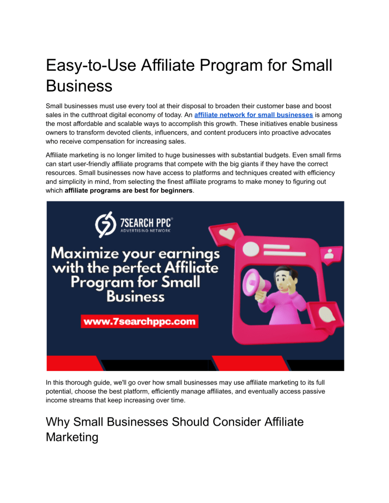 Affiliate Marketing Guide for Small Businesses