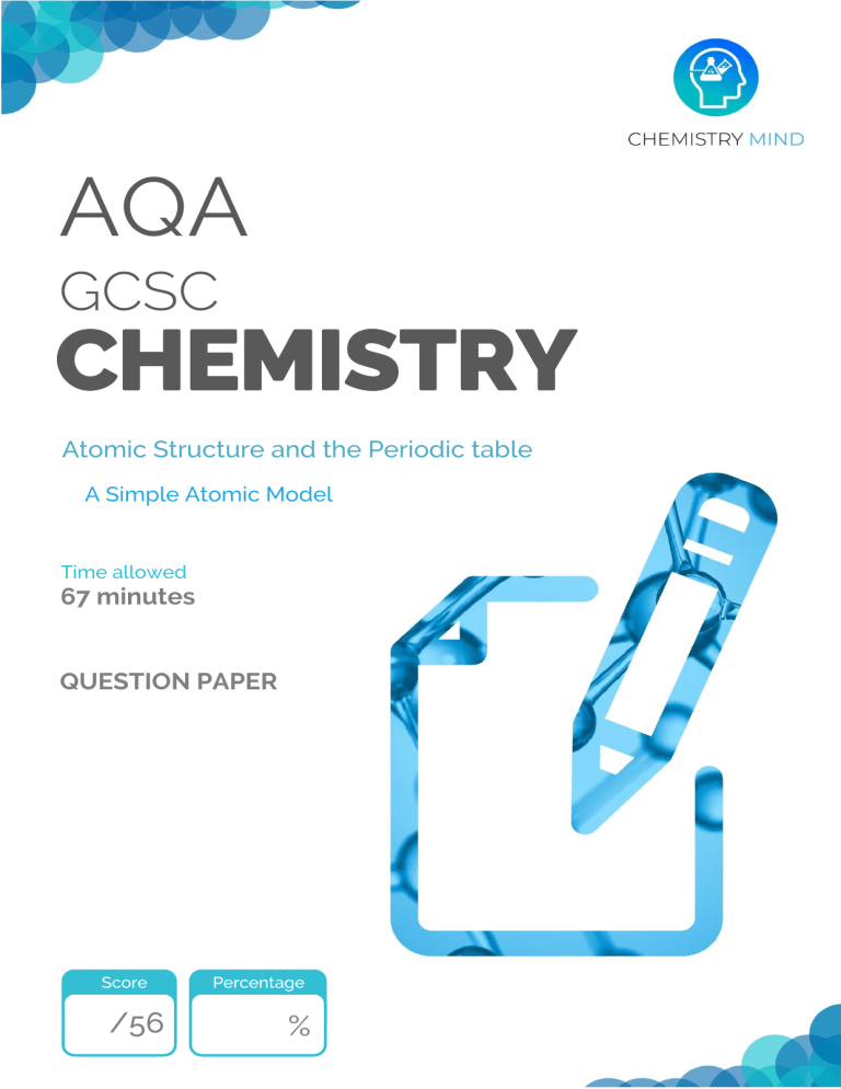 AQA GCSE Chemistry: Atomic Structure & Periodic Table Question Paper