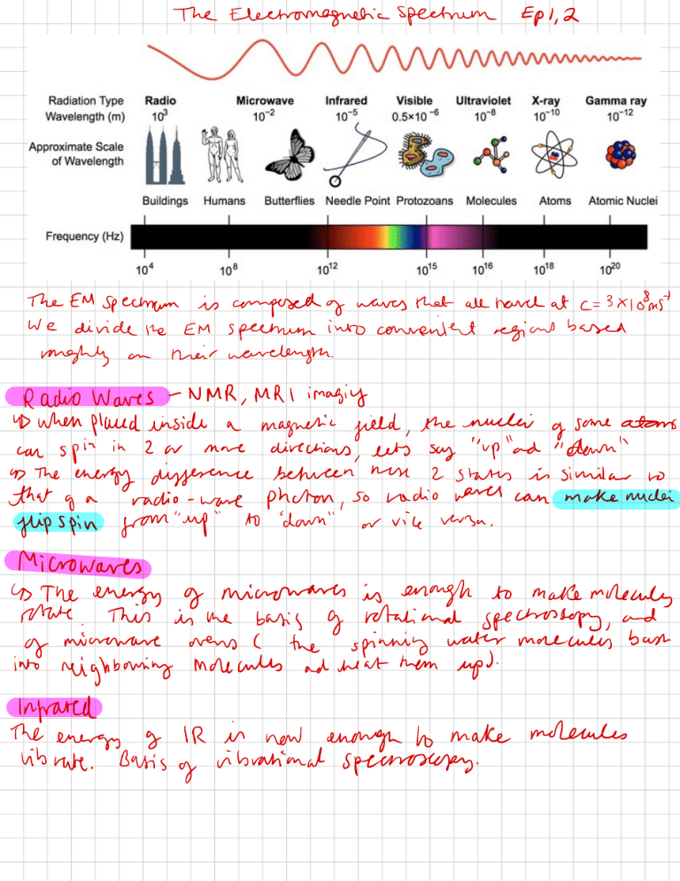 Electromagnetic Spectrum Lecture Notes: Waves & Energy