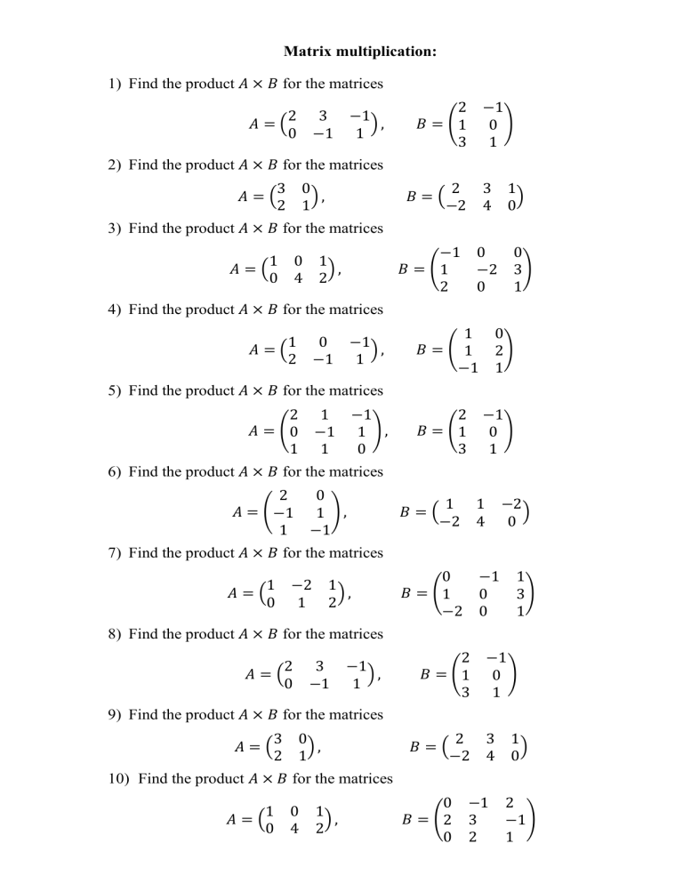 Linear Algebra Exercises: Matrices, Determinants, Systems