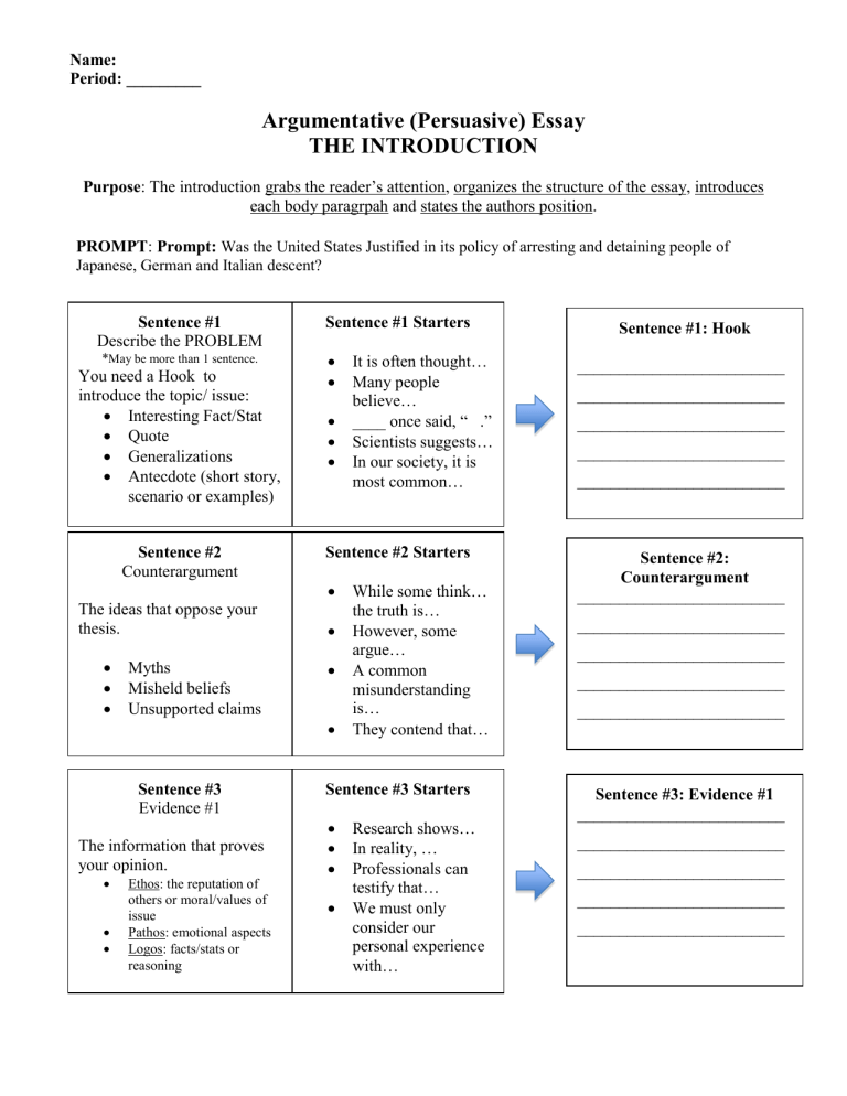 argumentative persuasive essay worksheet