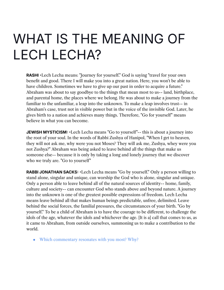 Lech Lecha: Meaning & Interpretations | Religious Study