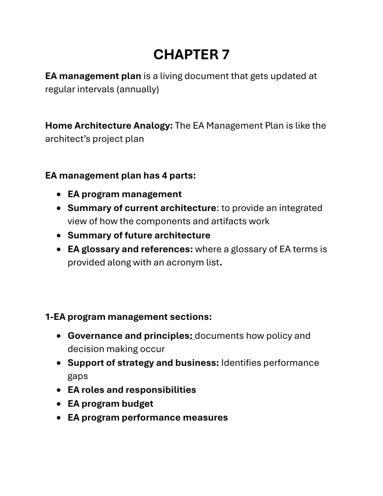 EA Management Plan: Architecture, Security, and Disaster Recovery