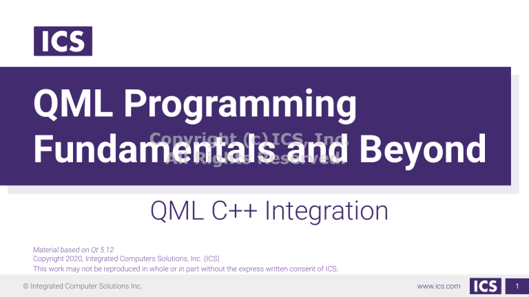 QML Programming & C++ Integration Course