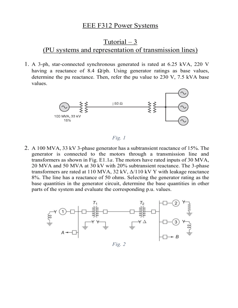 Power Systems: PU Systems & Transmission Lines Tutorial