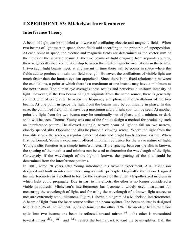 Michelson Interferometer Experiment Guide