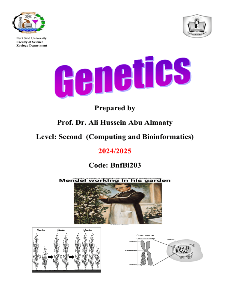 Genetics Course Material: Mendelian & Non-Mendelian Genetics