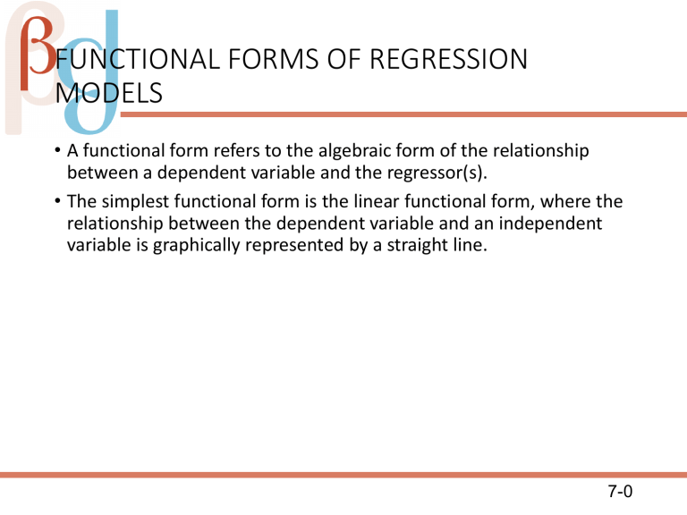 Functional Forms in Regression Models