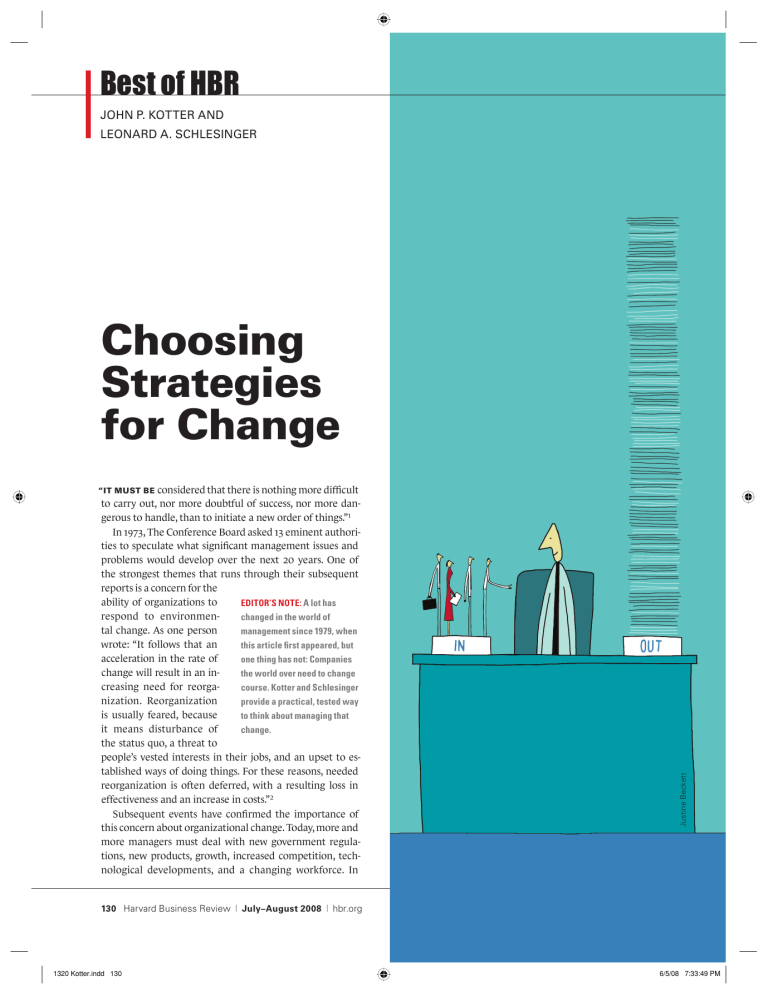 Choosing Strategies for Change | HBR Article