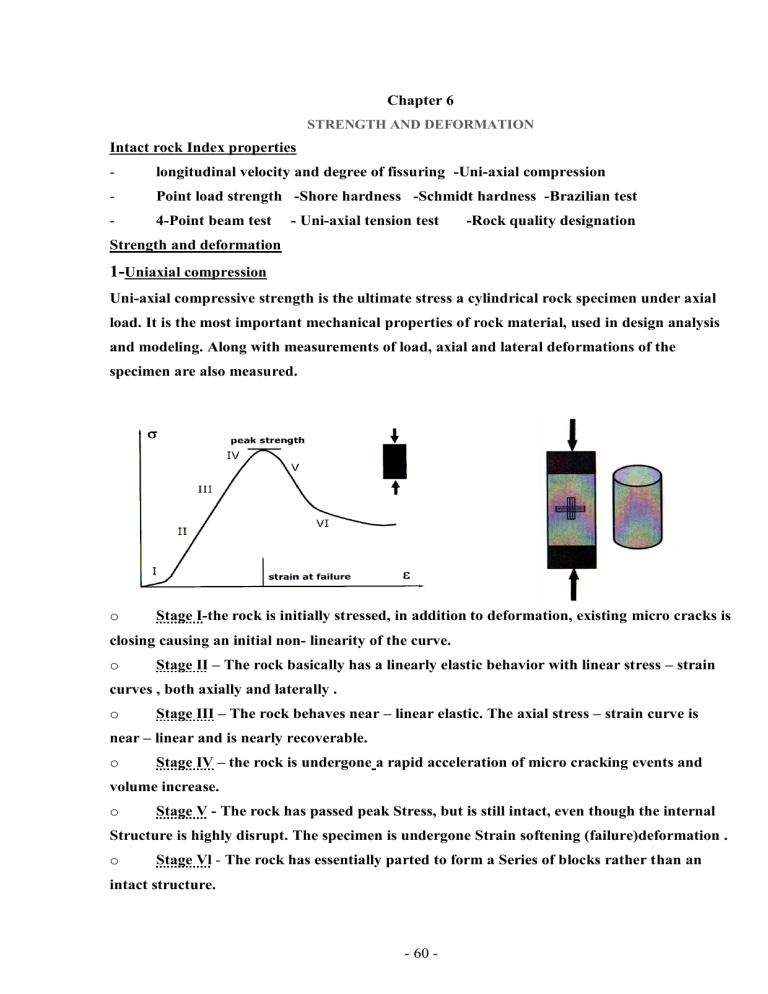 Rock Strength & Deformation: Uniaxial, Triaxial Tests