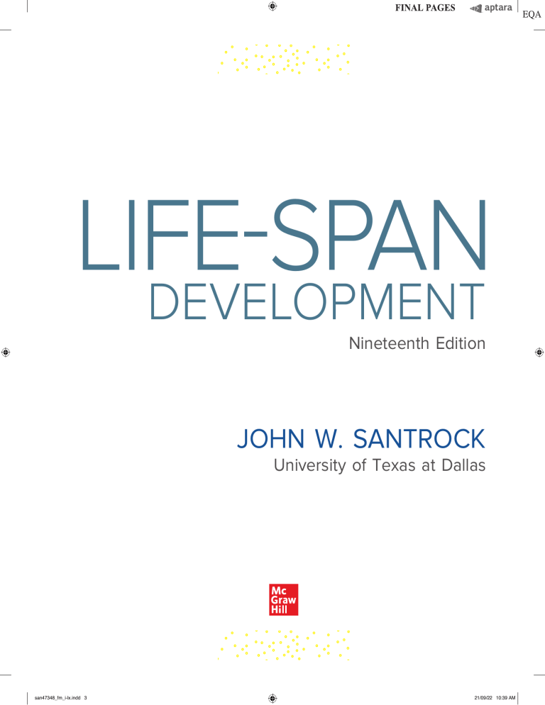 Life-Span Development Textbook: Santrock, 19th Edition