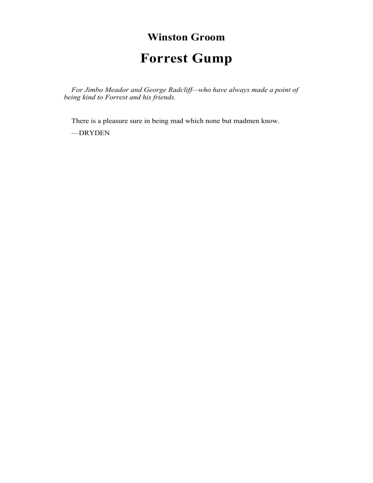 Forrest Gump Novel Excerpt: Introduction to Forrest