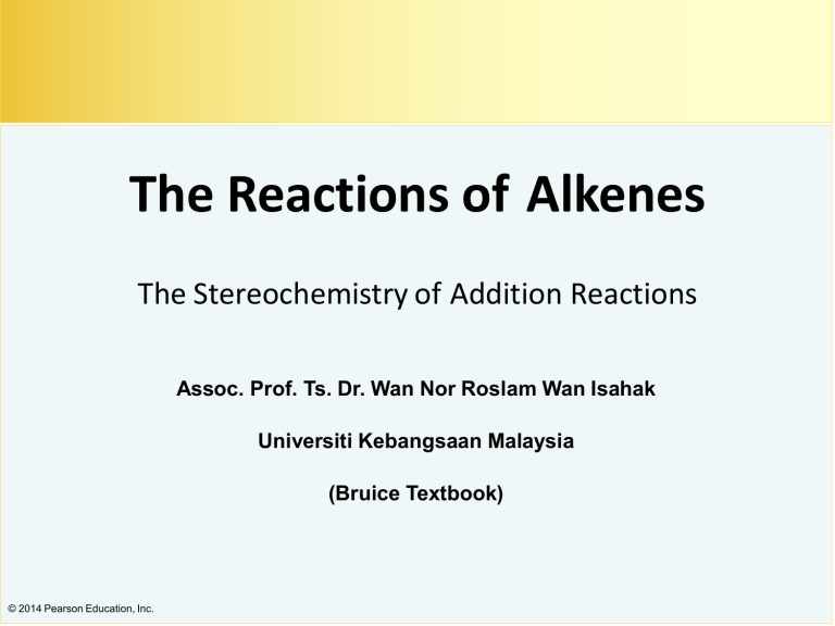 Alkene Reactions: Stereochemistry of Addition Reactions