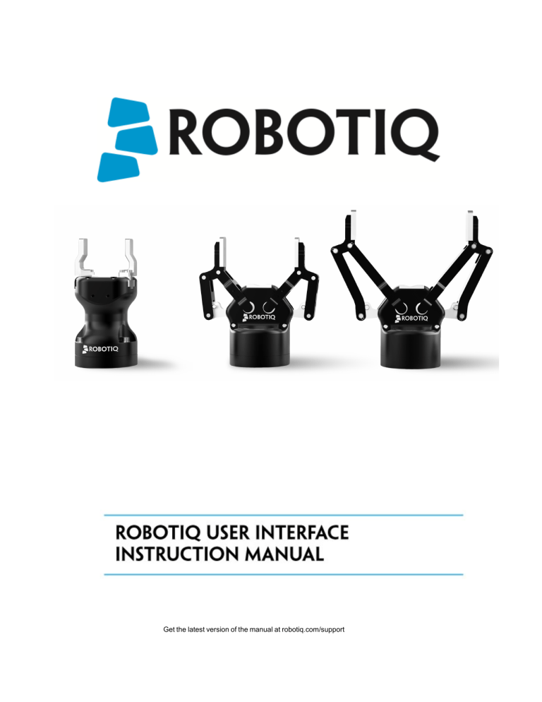 Robotiq User Interface Instruction Manual