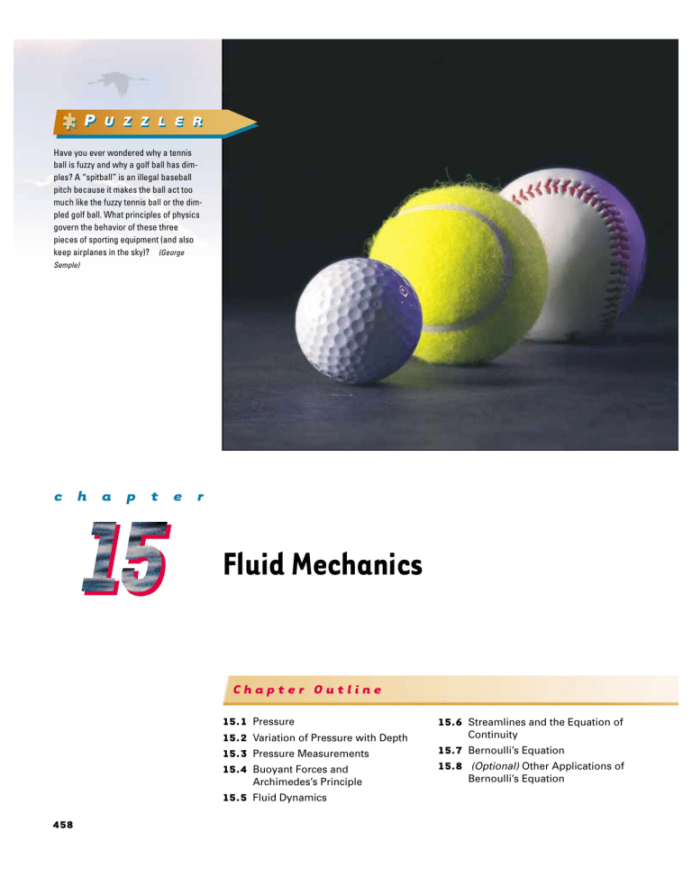 Fluid Mechanics: Pressure, Buoyancy, Bernoulli's Equation