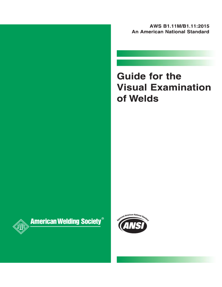 Visual Weld Examination Guide: AWS B1.11M/B1.11