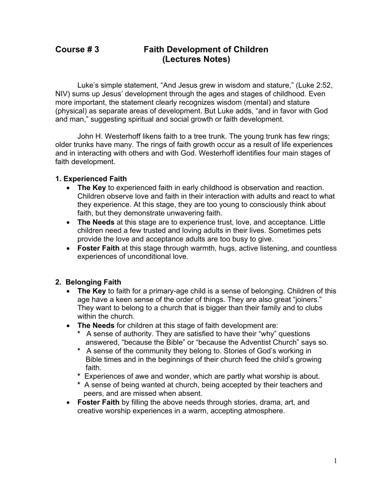 Faith Development of Children: Stages & Instruction