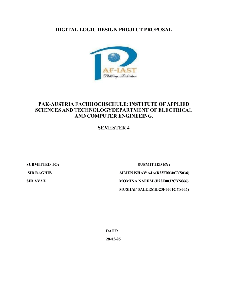 Password-Based Lock System Project Proposal