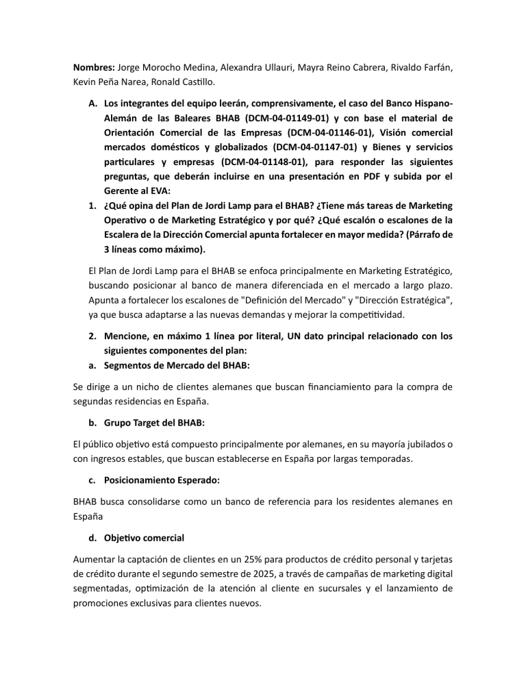 Caso de Estudio BHAB: Estrategia de Marketing y Visión Comercial