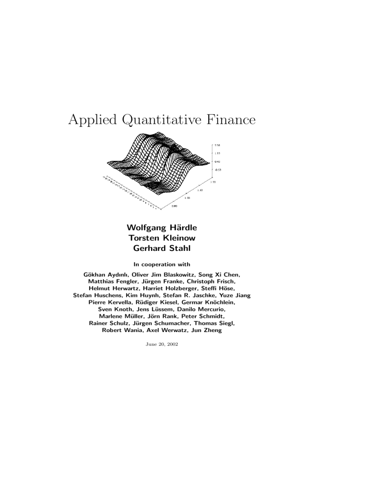 Applied Quantitative Finance: VaR, Credit Risk, Volatility Models