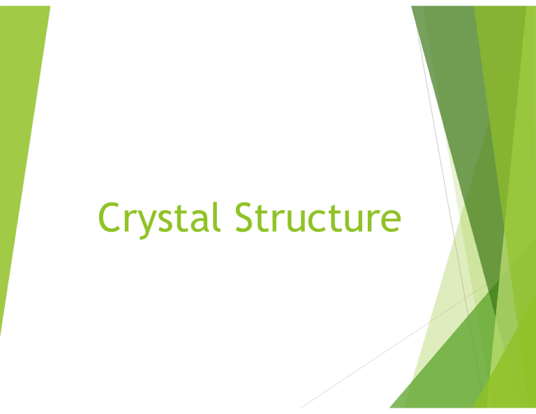 Crystal Structure: Atomic Bonding & Unit Cells