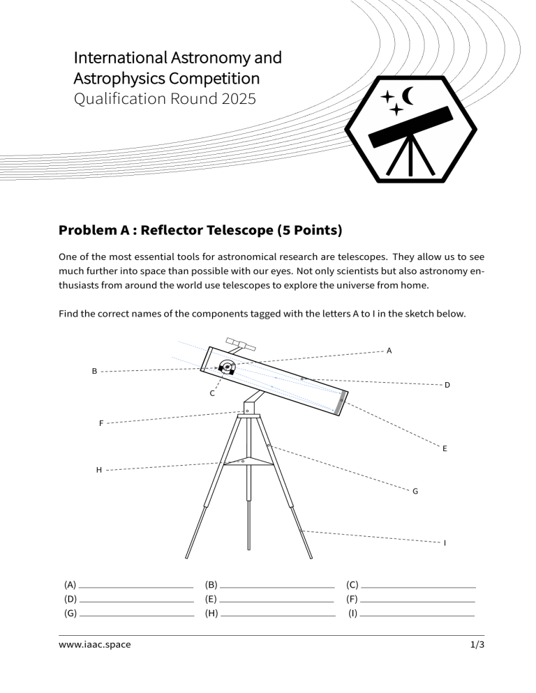 IAAC 2025 Qualification Round: Astronomy & Astrophysics Problems