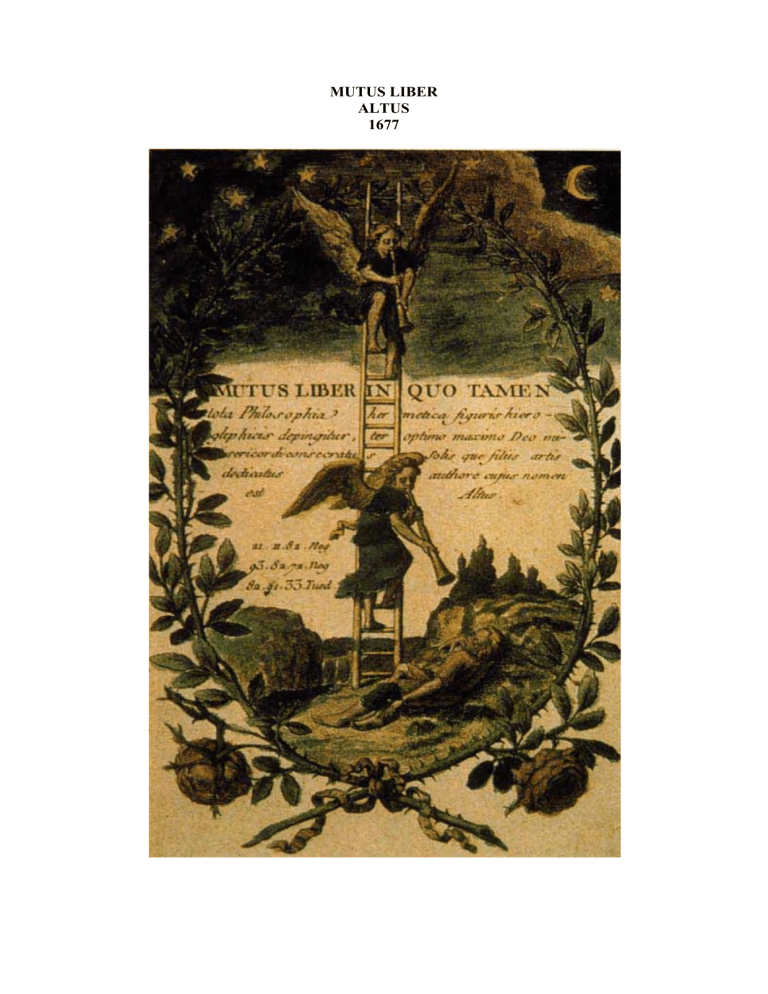 Mutus Liber: Alchemical Text, 1677