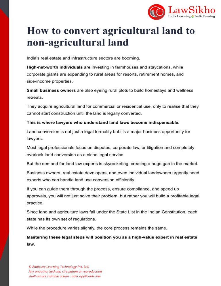 Land Conversion Guide: India's Legal Process & Opportunities