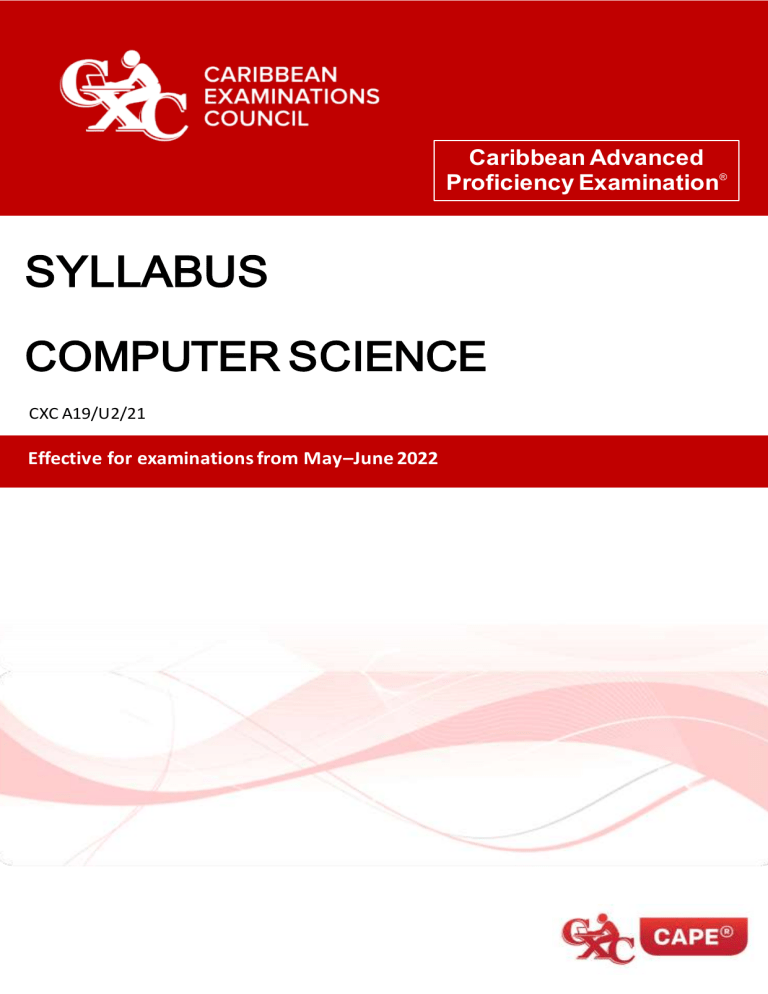 CAPE Computer Science Syllabus: 2022 Exam Prep