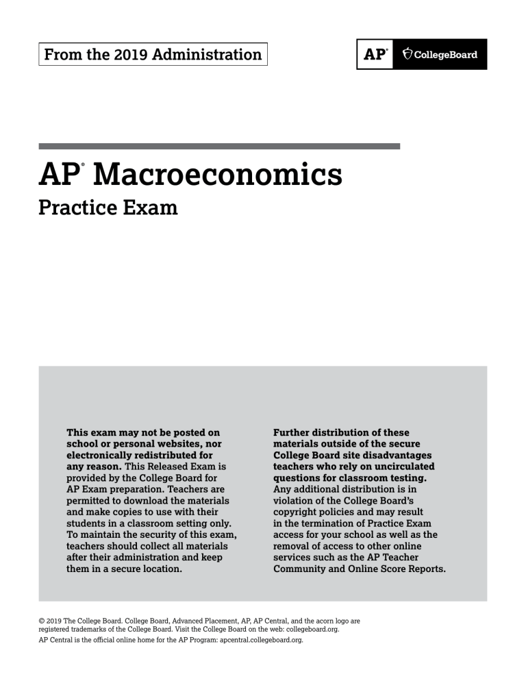 AP Macroeconomics Practice Exam (2019)