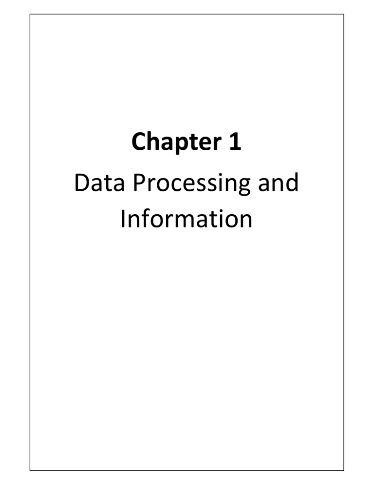 Data Processing & Information: Chapter 1
