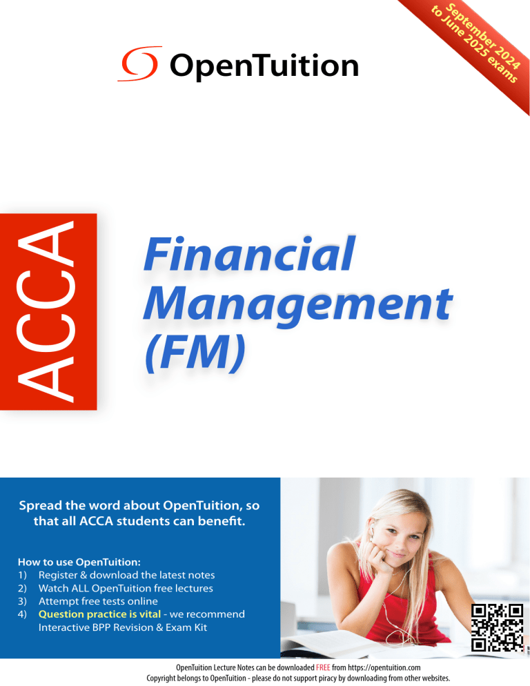 ACCA FM Financial Management Lecture Notes