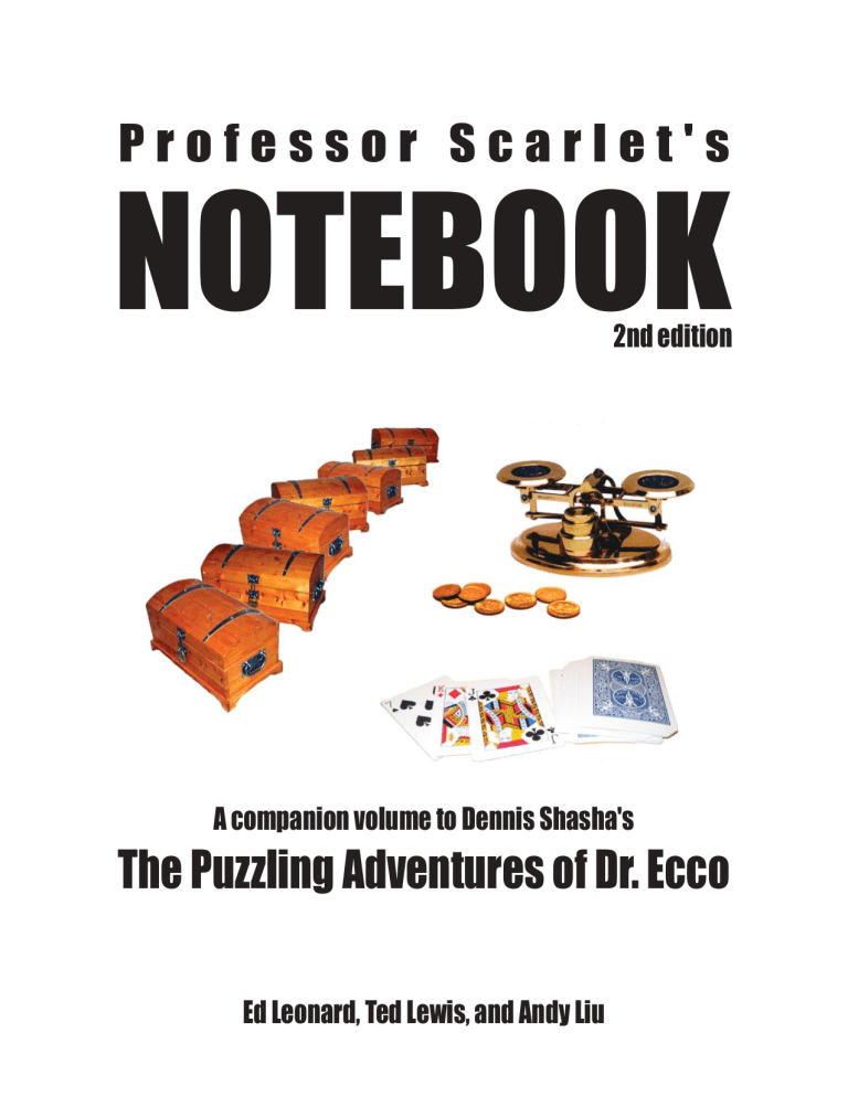 Professor Scarlet's Notebook: Dr. Ecco Companion