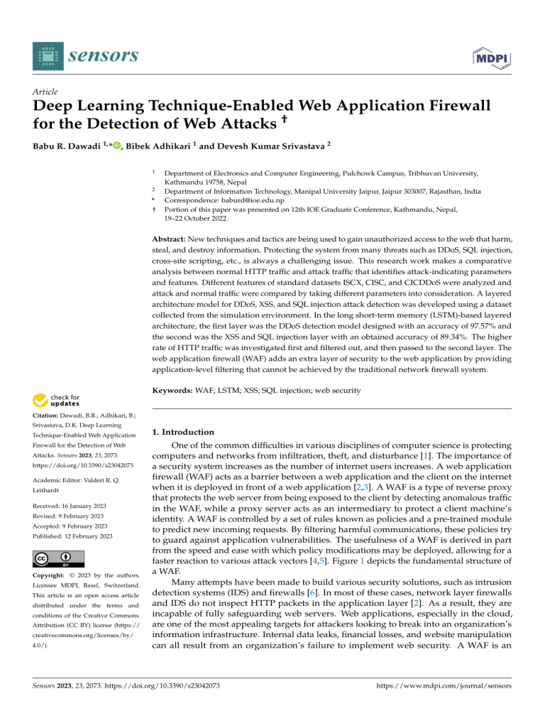 Deep Learning WAF for Web Attack Detection