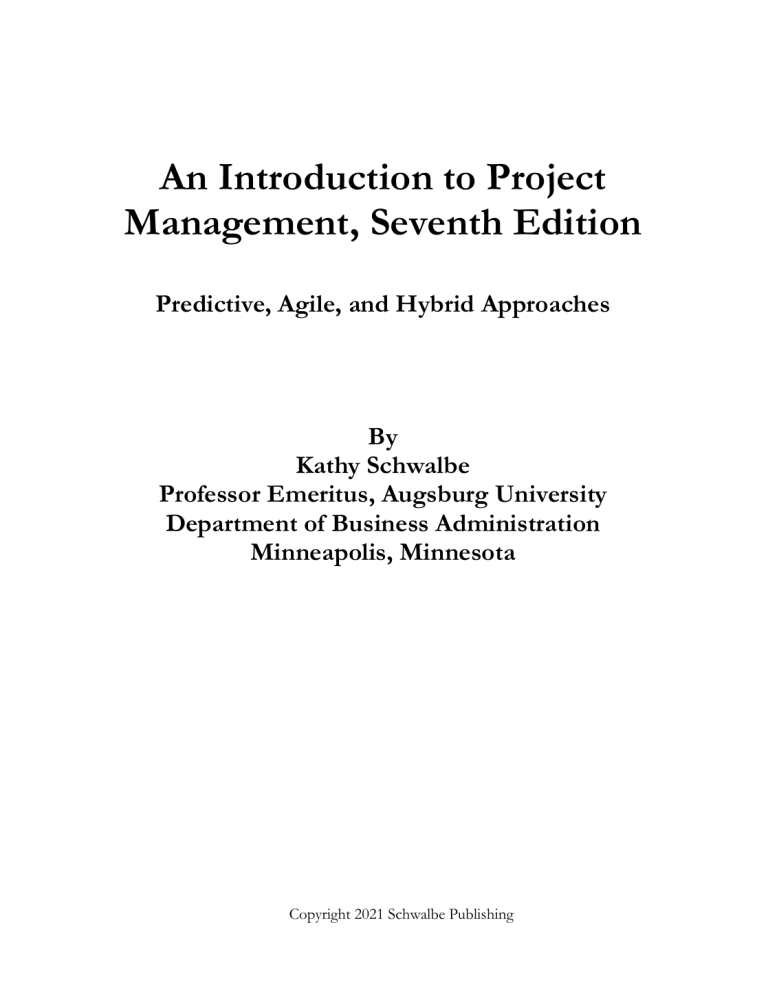 Project Management Introduction: Agile, Predictive, Hybrid